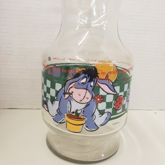Kitchen | Vintage Winnie The Pooh Eeyore Glass Juice Jug Or Vase | Poshmark